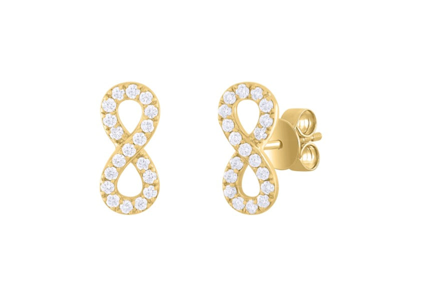 Infinity Diamond Earrings 0.26ct set in 18ct Gold – Phelans Jewellers