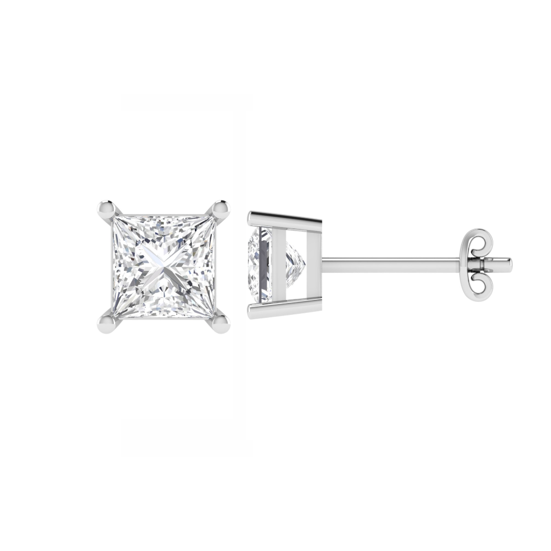 Princess Cut Diamond Earrings set in 18ct Gold – Phelans Jewellers