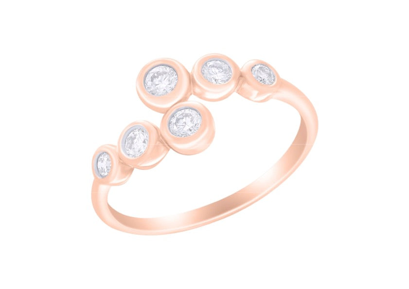 Rub Over Diamond Twist Ring set in 18ct Gold – Phelans Jewellers
