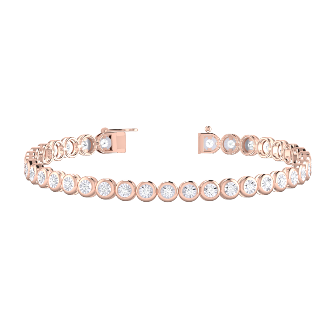 Diamond Rub Over Tennis Bracelet 3.01ct set in 18ct Gold – Phelans ...